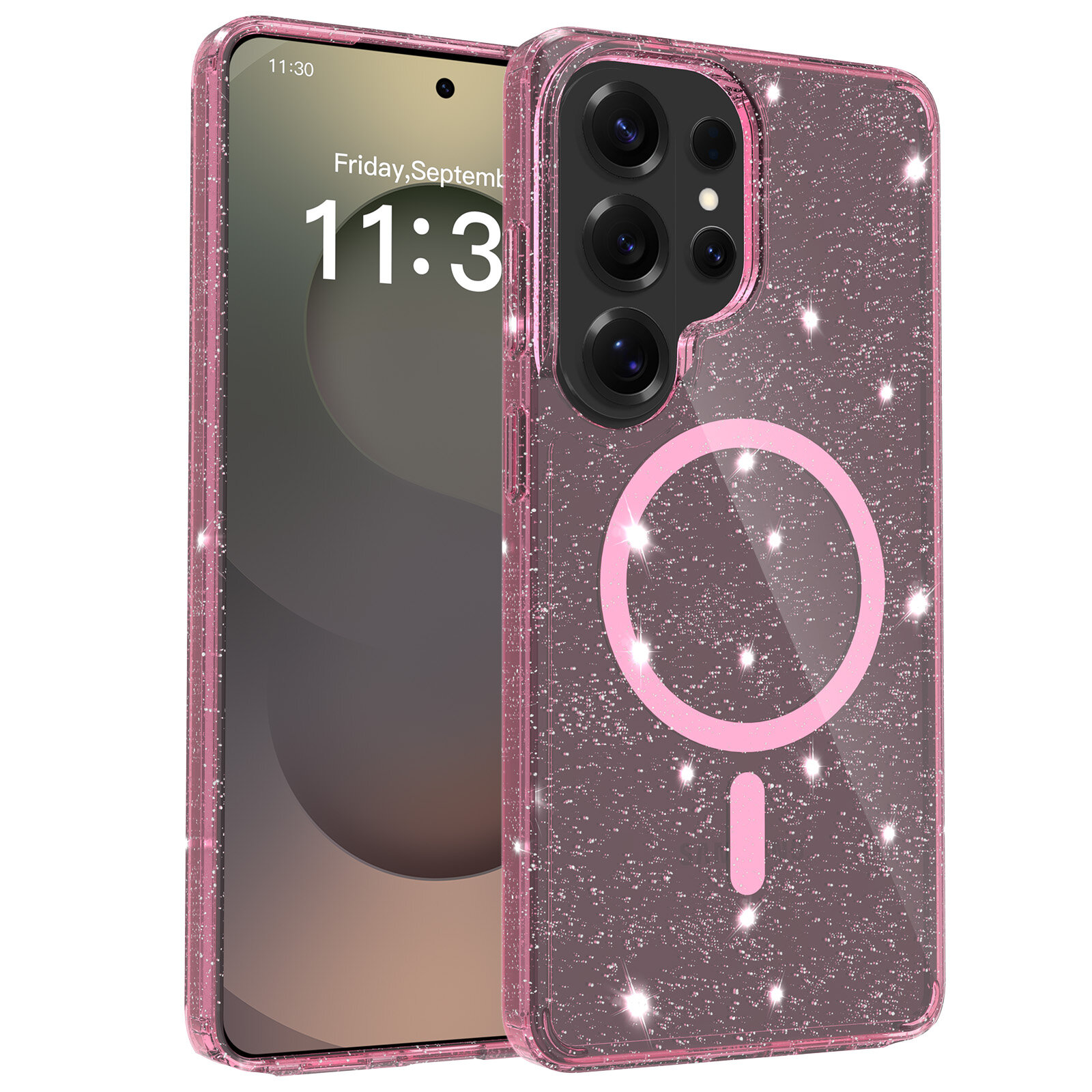 Чехол Для Samsung Galaxy S26 Ultra / Самсунг Галакси S26 Ультра, soft touch, чехол-кардиомонитор, поликарбонат (PC), защита камеры, ударопрочный, усиленные углы, Samsung, Samsung Galaxy S26 Ultra, pink,