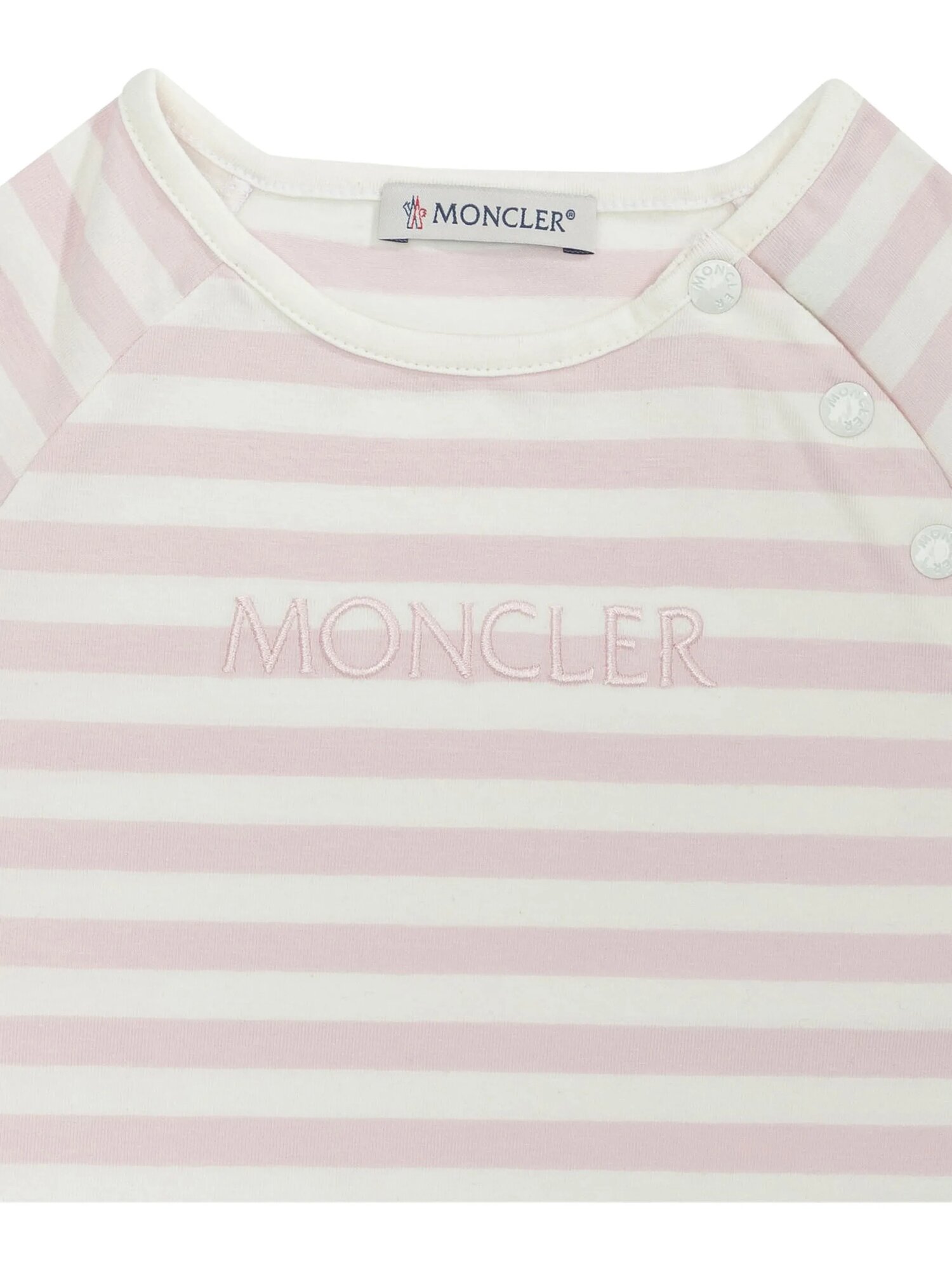 Футболка Moncler Stripe-pattern T-shirt, размер 5 лет, белый — фото 1