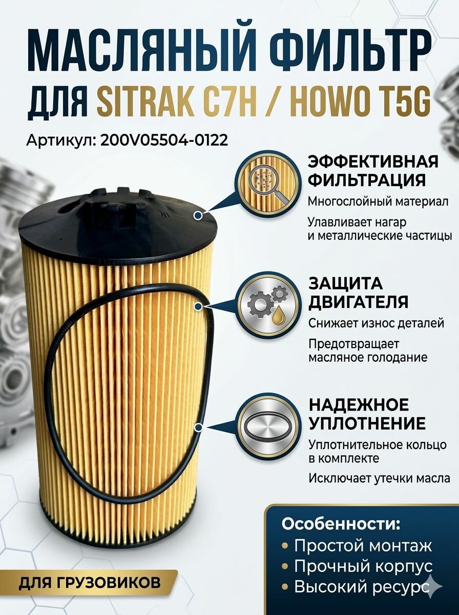 Фильтр масляный HOWO T5G / SITRAK C7H 200V05504-0122