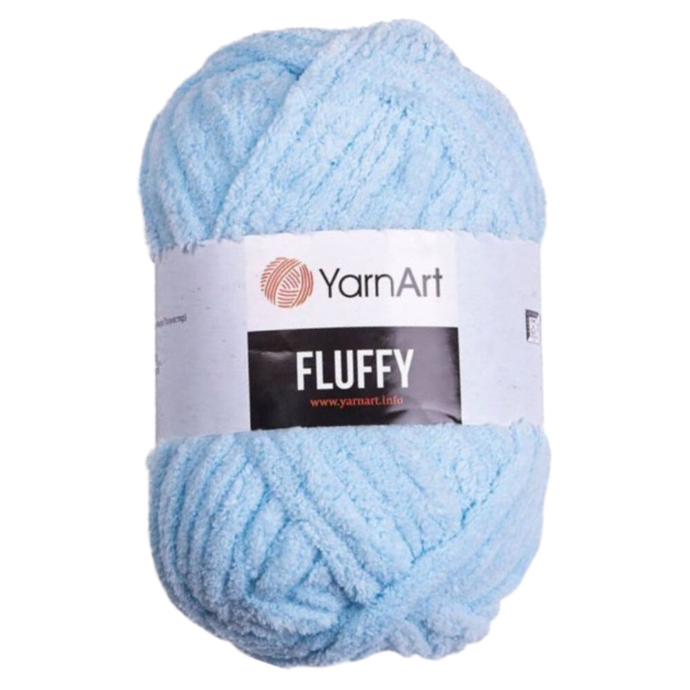 Пряжа для вязания YarnArt Fluffy 719 голубой 150 гр/70 м 100% микрополиэстер