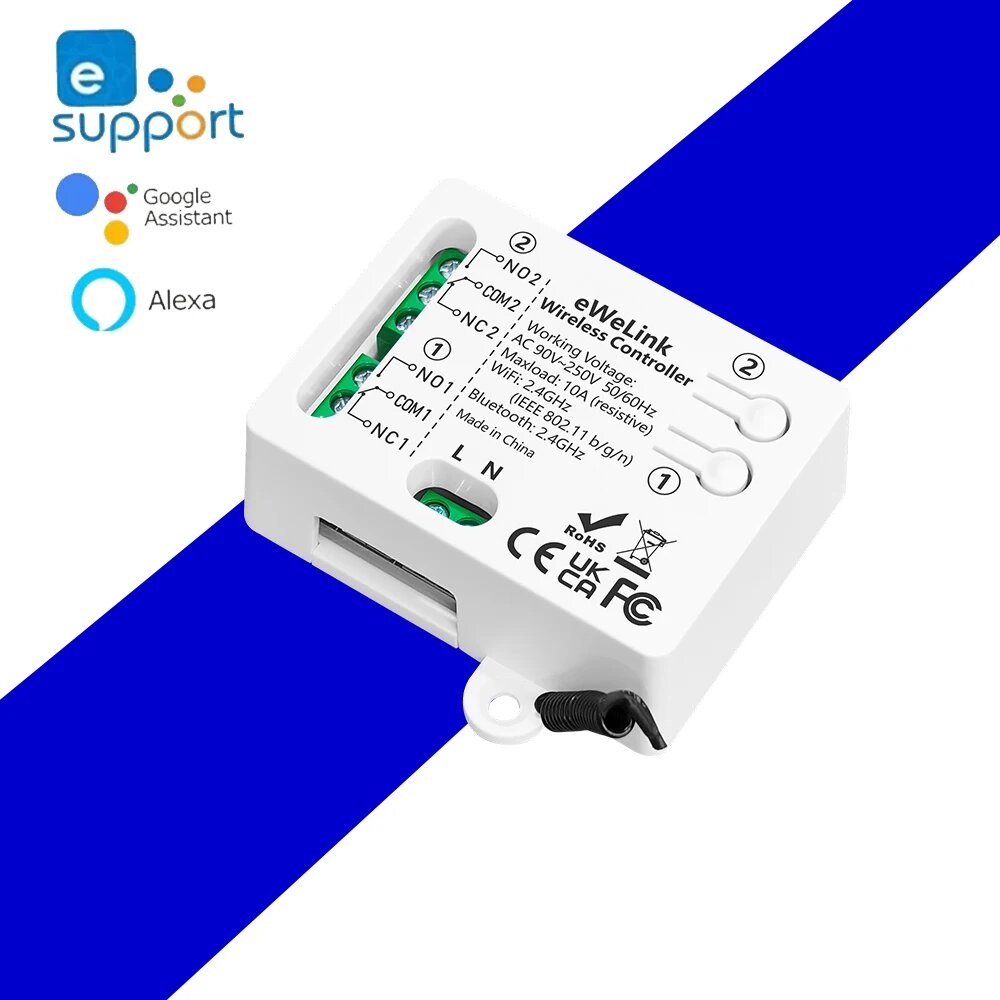 EWelink Wi-Fi реле 2-канальное, Цвет: 1 module
