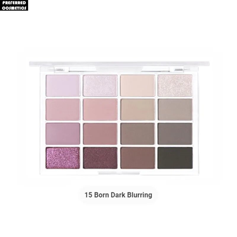 Шестнадцатицветная палитра теней для век wakemake, подходит для всех, 14 г, K-Beauty - 15 Born Dark Blurring