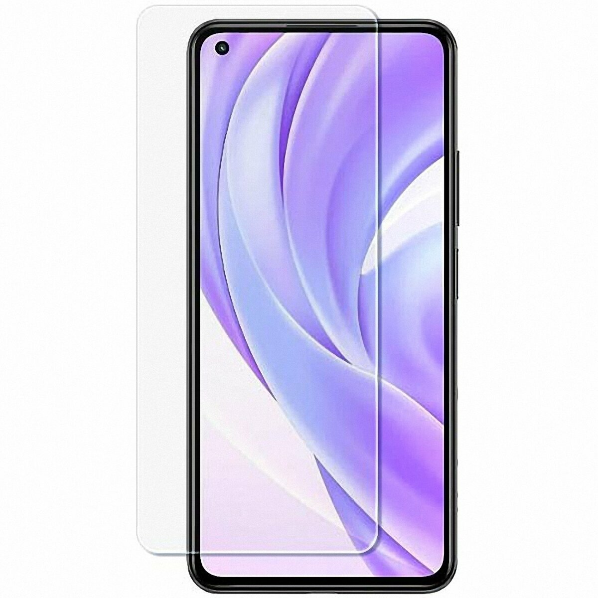 Защитное стекло для Xiaomi Mi 11 Lite прозрачное на плоскую часть экрана