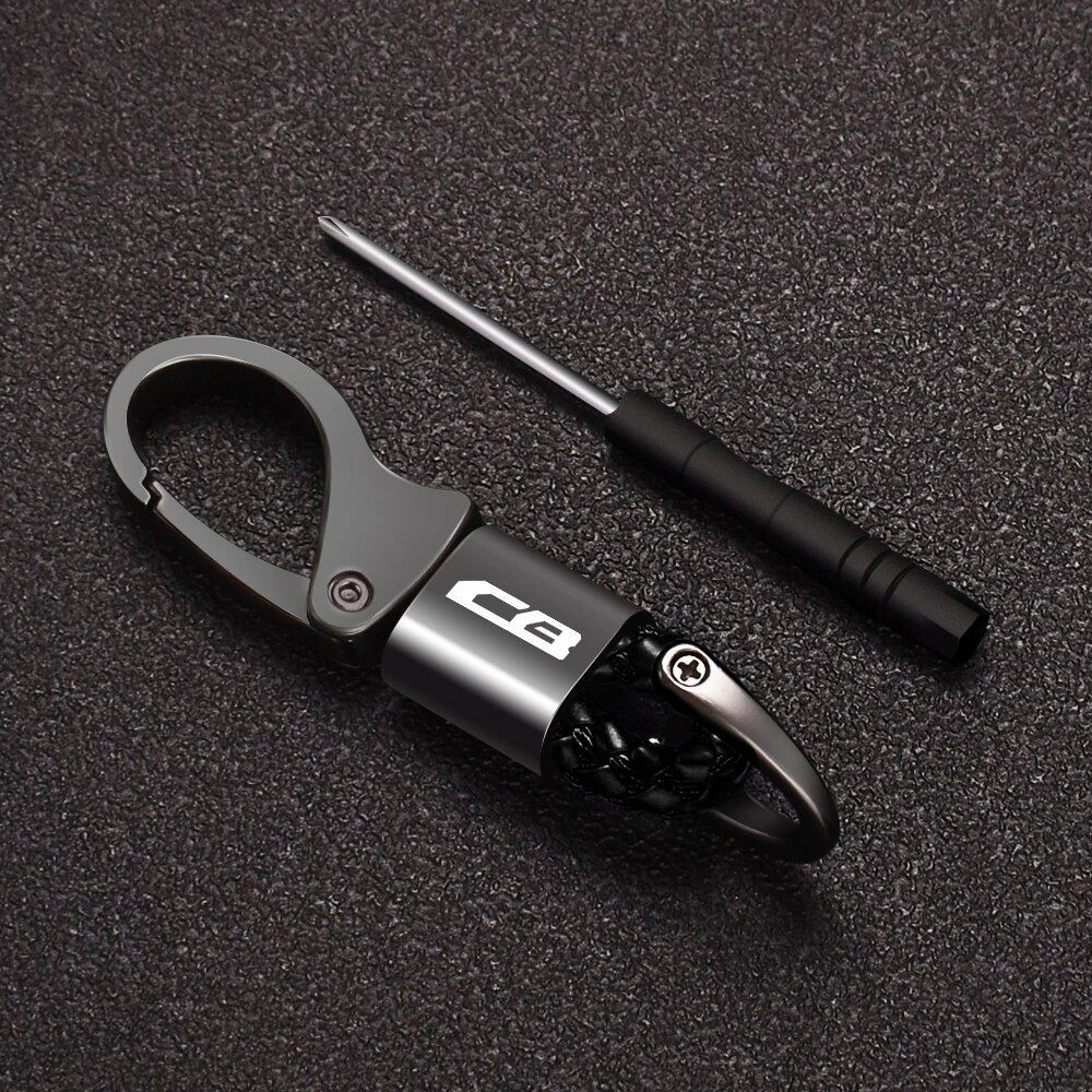 Металлический Брелок Для Мотоциклов HONDA Серии CB - Универсальный Алюминиевый Черный, Black