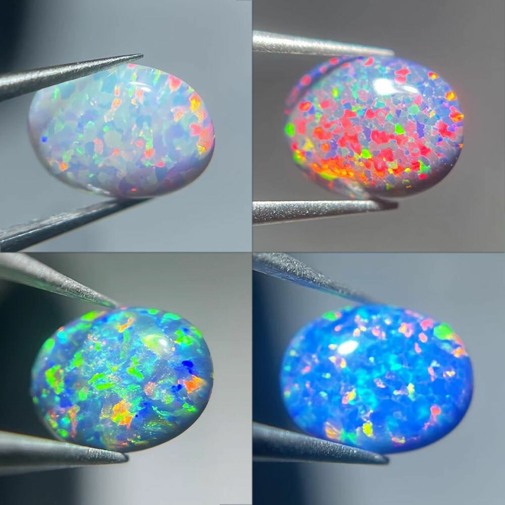 Натуральный опал из Австралии в форме кабошона 7x9 мм, с сильной игрой цвета, для DIY-украшений, коллекции или ювелирного вставления