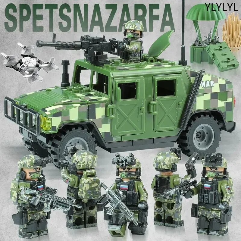 Набор солдатиков Spetsnaz ARFA 6 российский солдат Хаммеров Игрушка для детей 14+