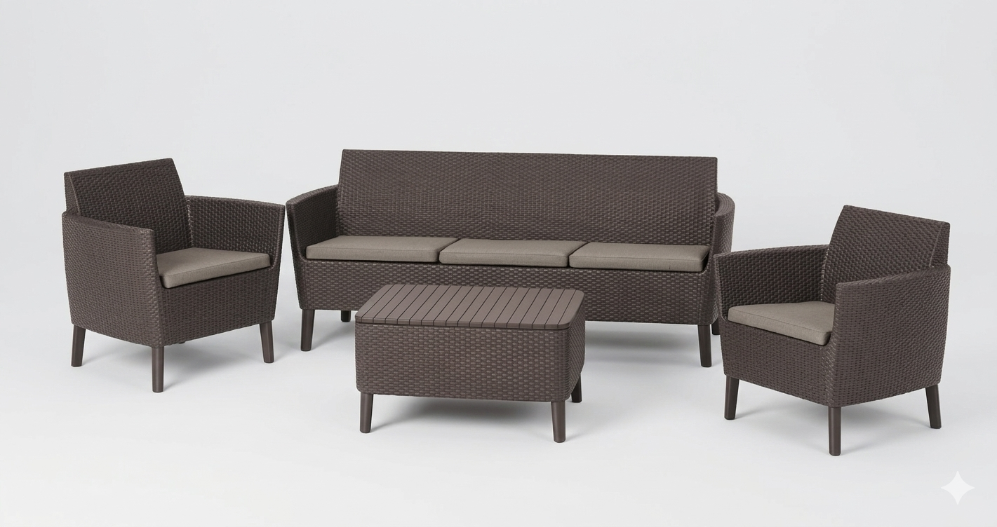 Комплект Keter Салемо трипл сет (Salemo 3 seater set) коричневый