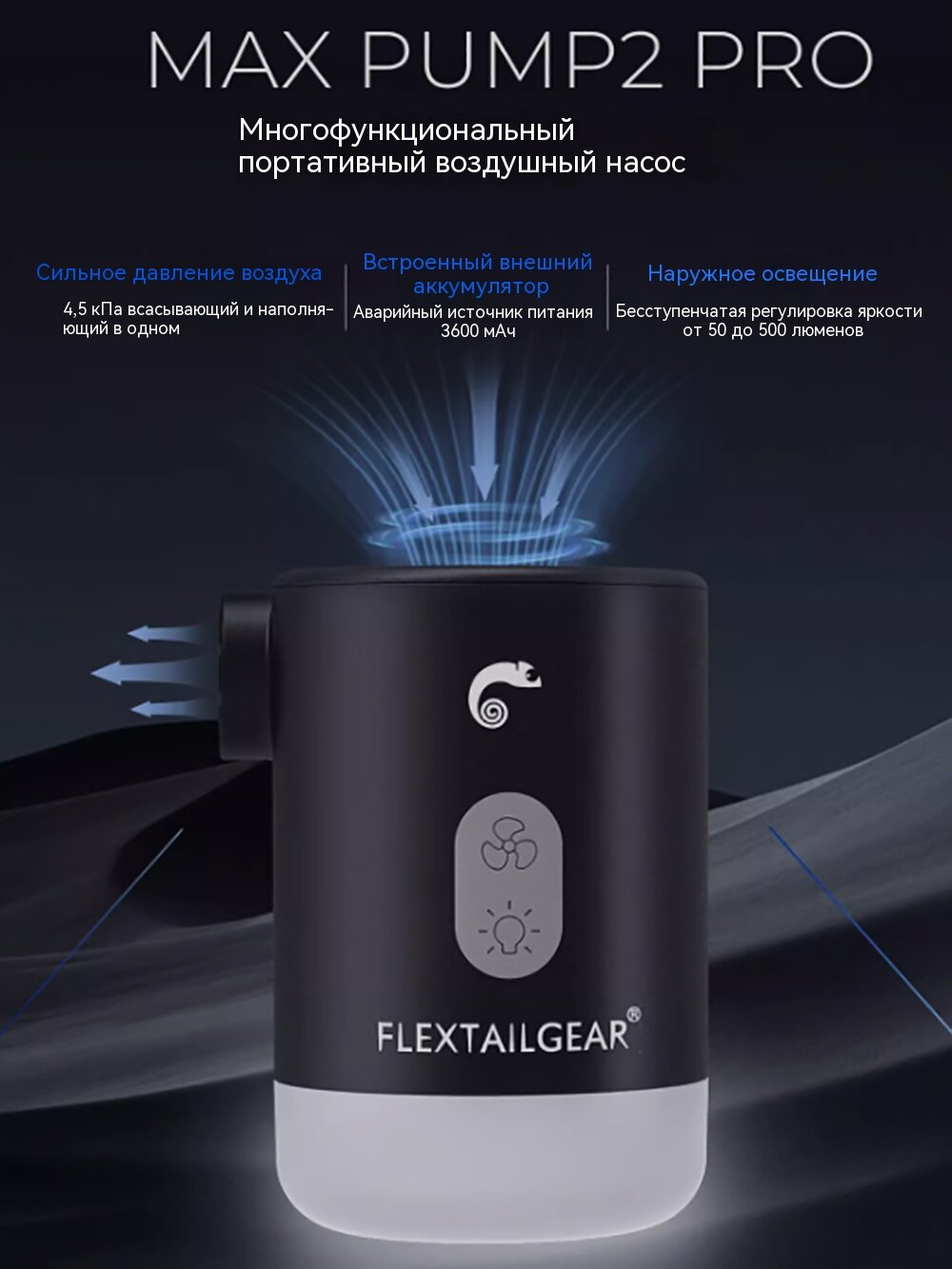 Мультифункциональный воздушный насос FlexTail MAX PUMP 2 PRO 4 в 1