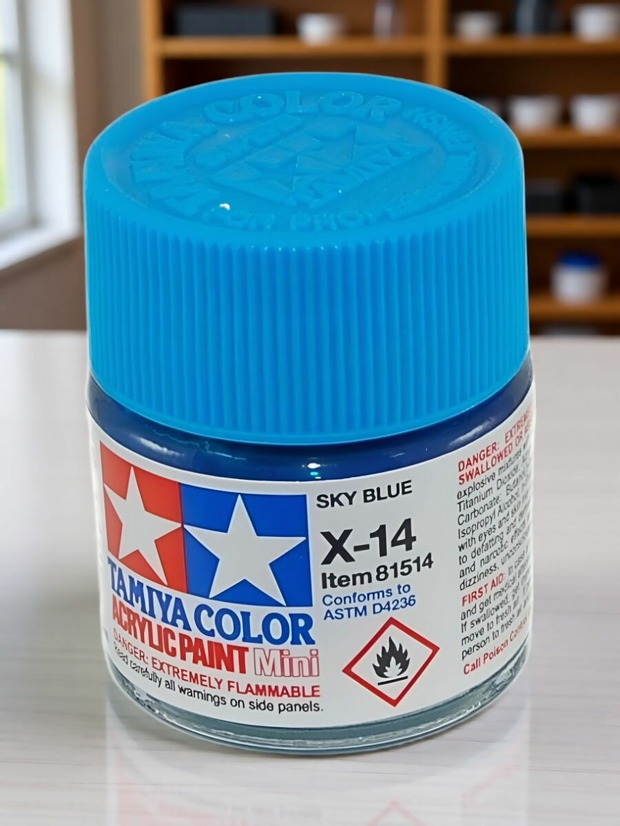X-14 Sky Blue ( Небесно-Голубая Глянцевая) акриловая краска, 10 мл.