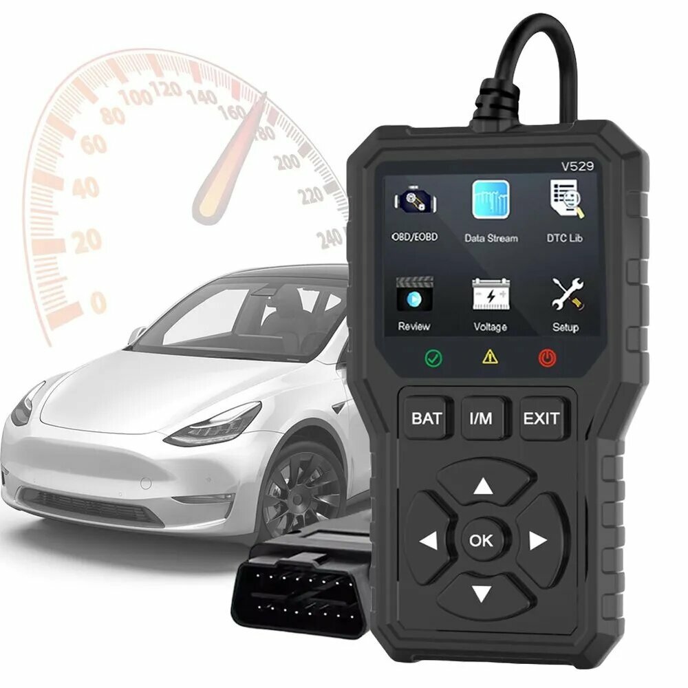 OBD2-сканер с цветным дисплеем 2,8", диагностика двигателя, коды неисправностей