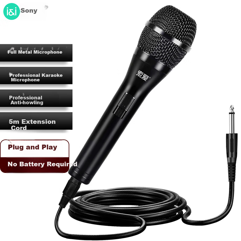 Soaiy H30(C) Проводной микрофон черный металлический динамический настольный микрофон для домашних KTV, караоке, встреч