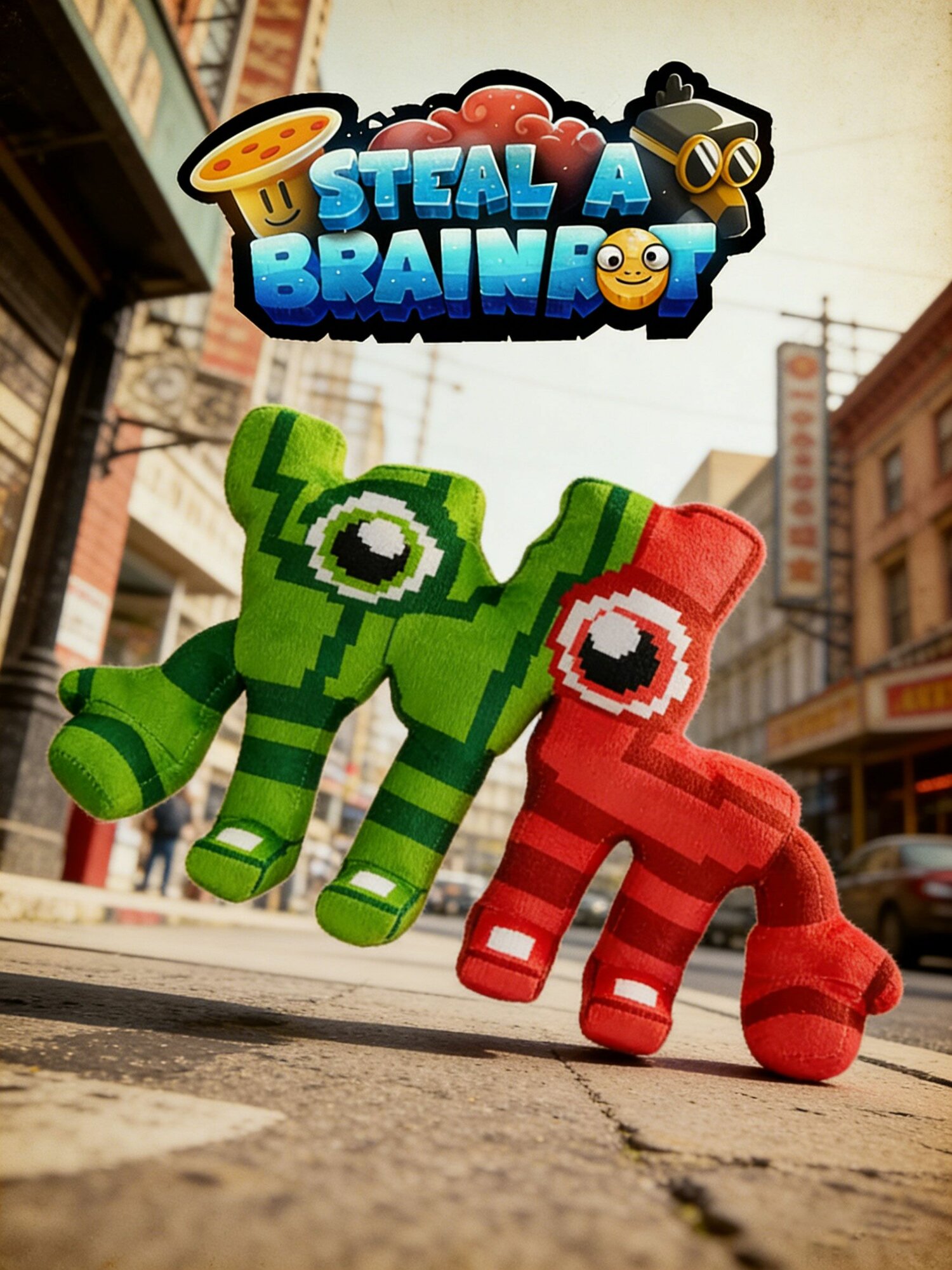 Мягкая игрушка Roblox (Роблокс) Steal a Brainrot: W or L, плюшевый мем