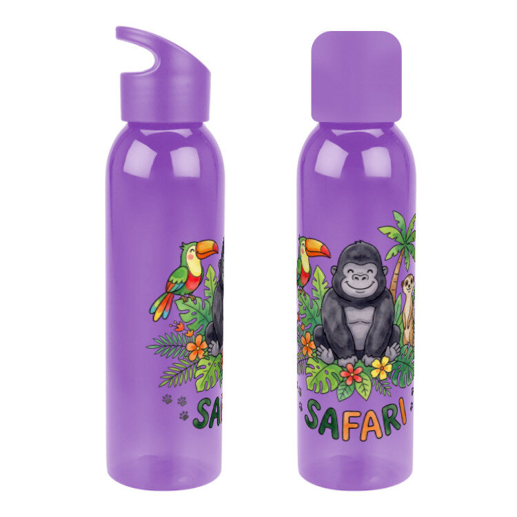 Бутылка для воды «Safari, детский принт с животными» (фиолетовый)