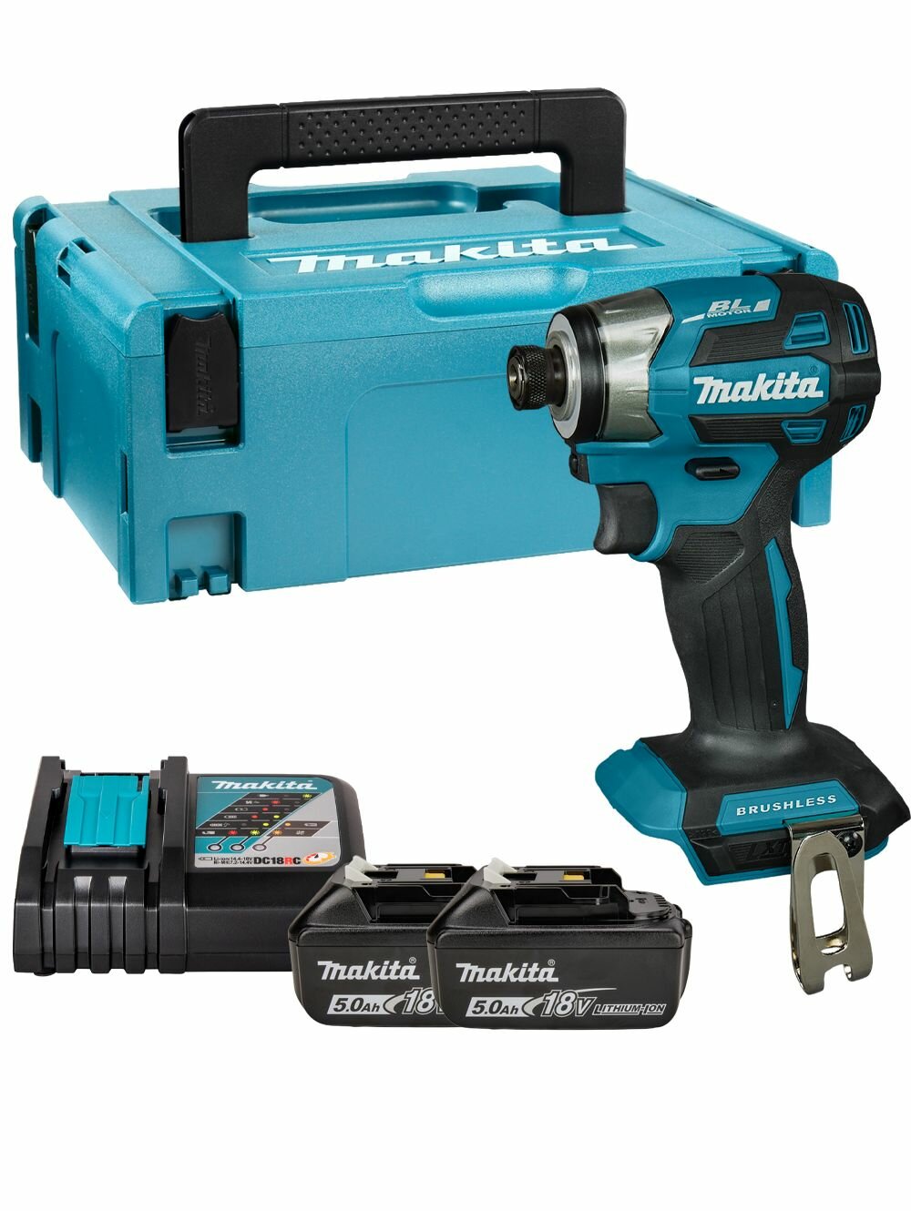 Аккумуляторный ударный шуруповерт 180Нм - 18В LXT, акк 2х5Ач и з/у, Makita DTD173RTJ