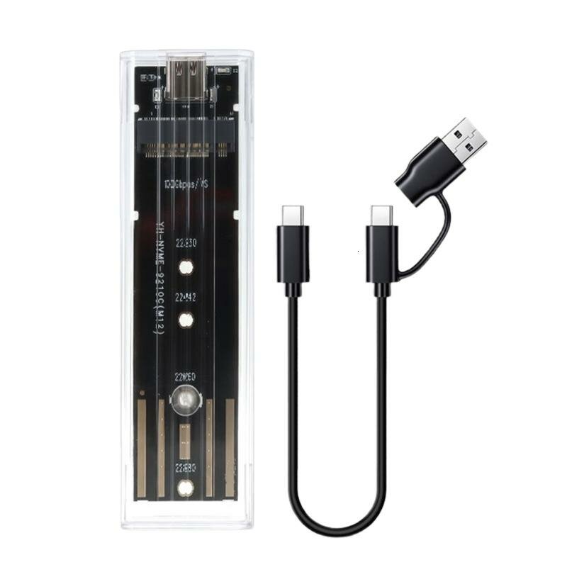 Прозрачный корпус для M.2 NVMe SSD, С USB C на USB