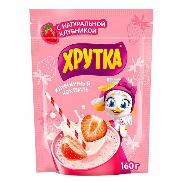 Смесь для коктейля Хрутка Клубничный коктейль, 160 г, 1 штука