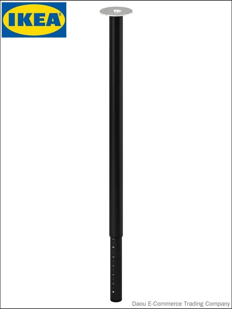 Ножка для стола IKEA Olov черная, регулируемая по высоте 60-90 см, телескопическая