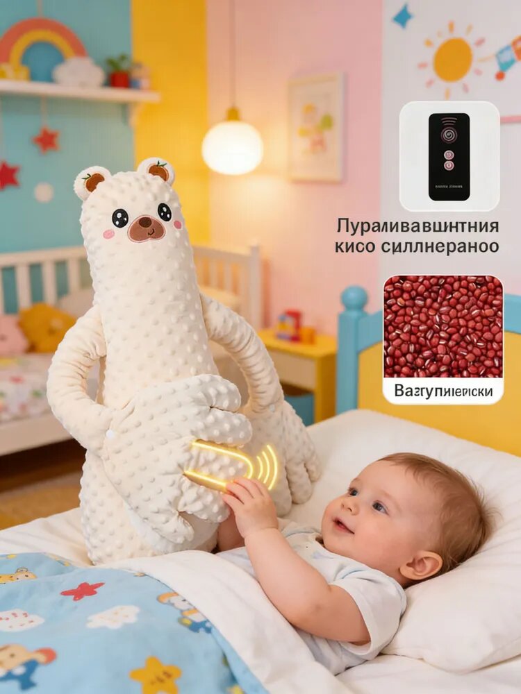 ZHONE Успокаивающая ладонь для новорожденных: мягкое давление, колыбельные и вибрация для крепкого сна младенца