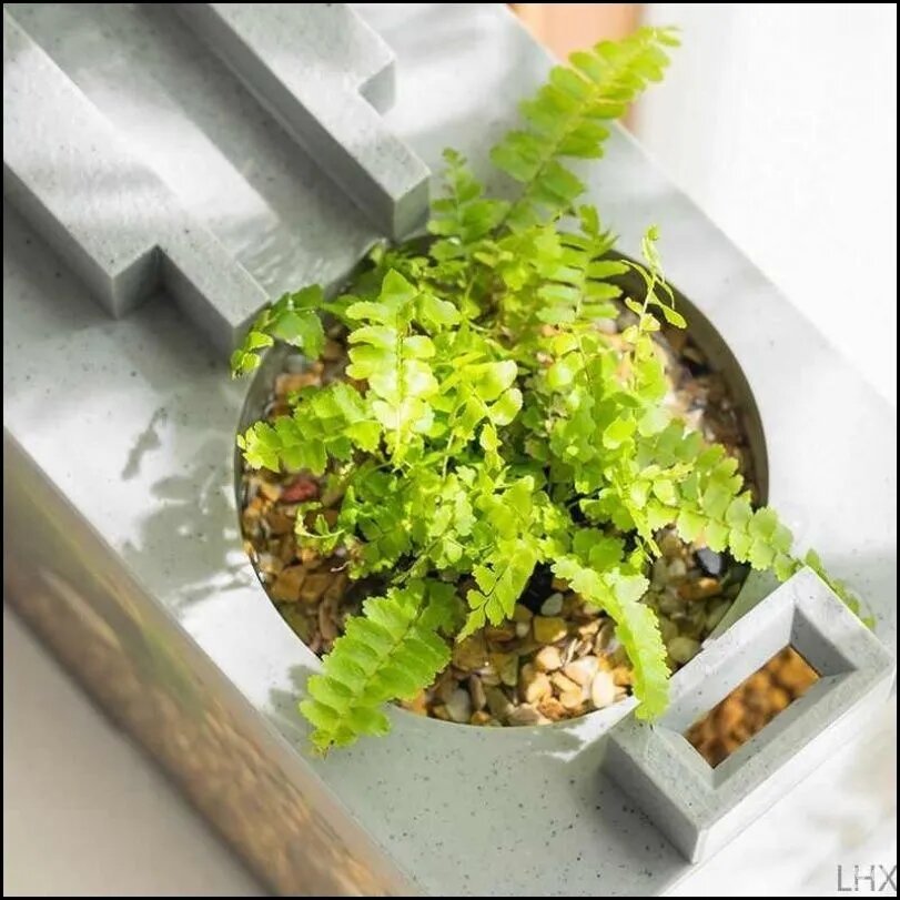 Аквариум для рыб 6 литров 31.5X13X16.5CM прямоугольный декоративный с встроенной подсветкой и помпой-фильтром — фото 1