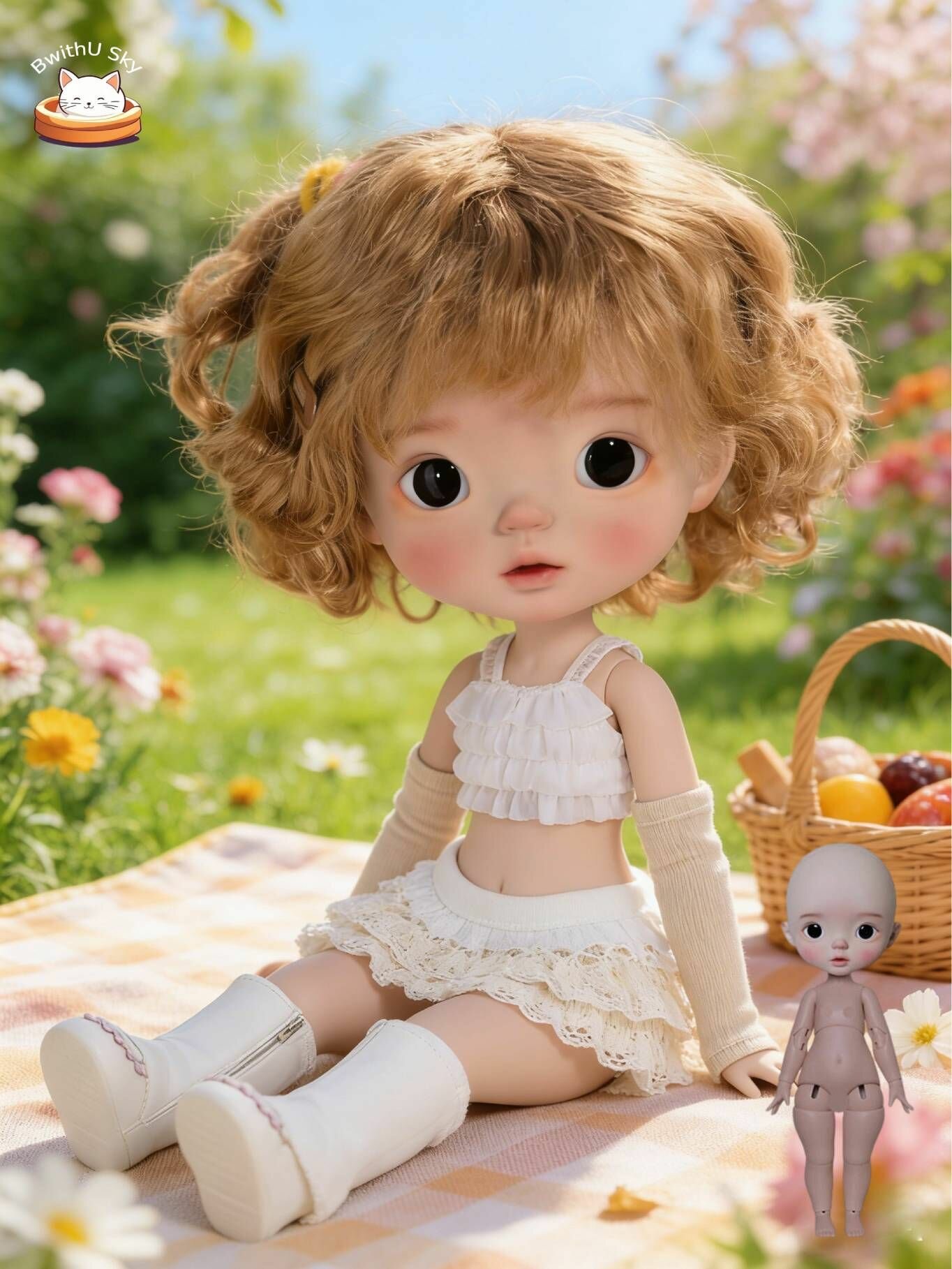 BwithUSky Ricey 1/6 BJD : обнаженная кукла с нормальной кожей + макияж в стиле фристайл, без аксессуаров