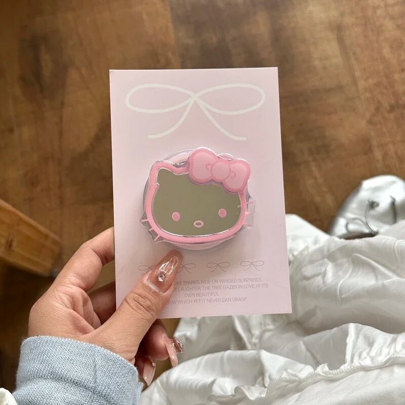 MINISO Очаровательный чехол для телефона Sanrio Hello Kitty с магнитной беспроводной зарядкой, совместимый с iPhone 17/16/15/14/13 Pro Max, включает зеркальную под