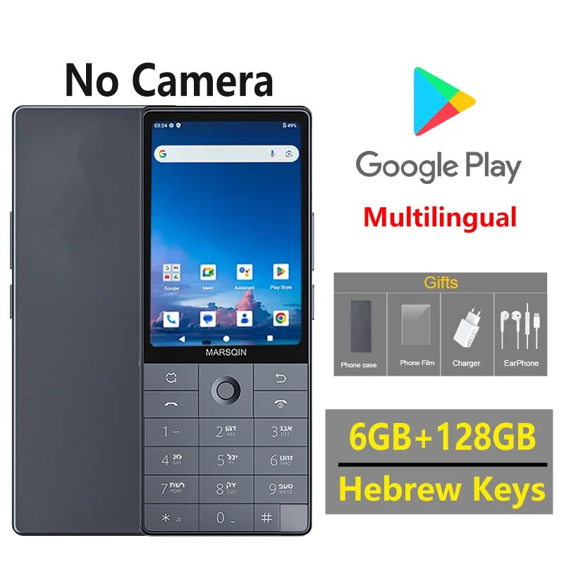 Без камеры! Смартфон F25 DuoQin с двумя SIM-картами, 4G, Google Play, 6 ГБ+128 ГБ, 2700 мАч, Android 14, MTK8786, Wi-Fi, Bluetooth