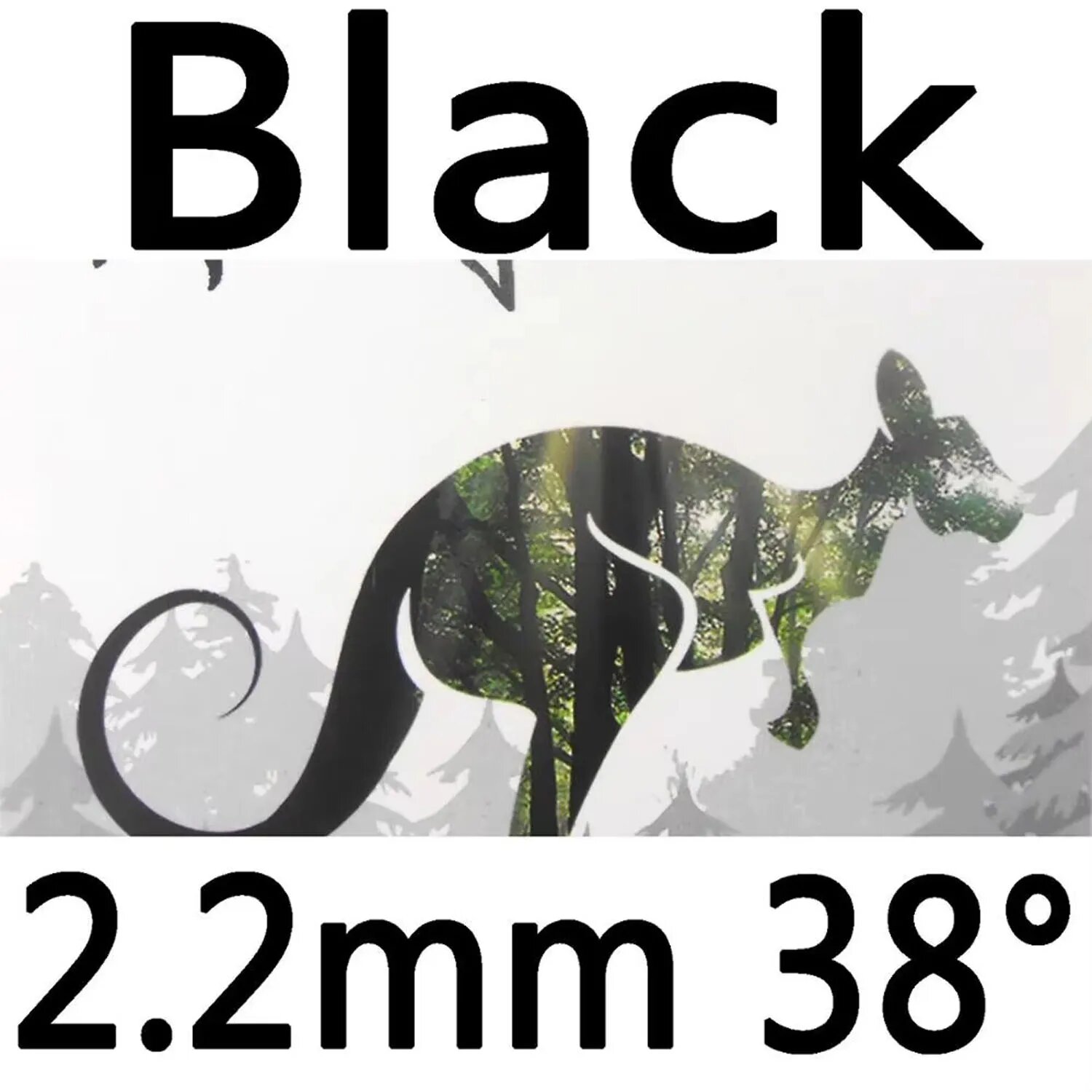 Черная накладка для пинг-понга Kangaroo Pips-in 2.2mm 38°