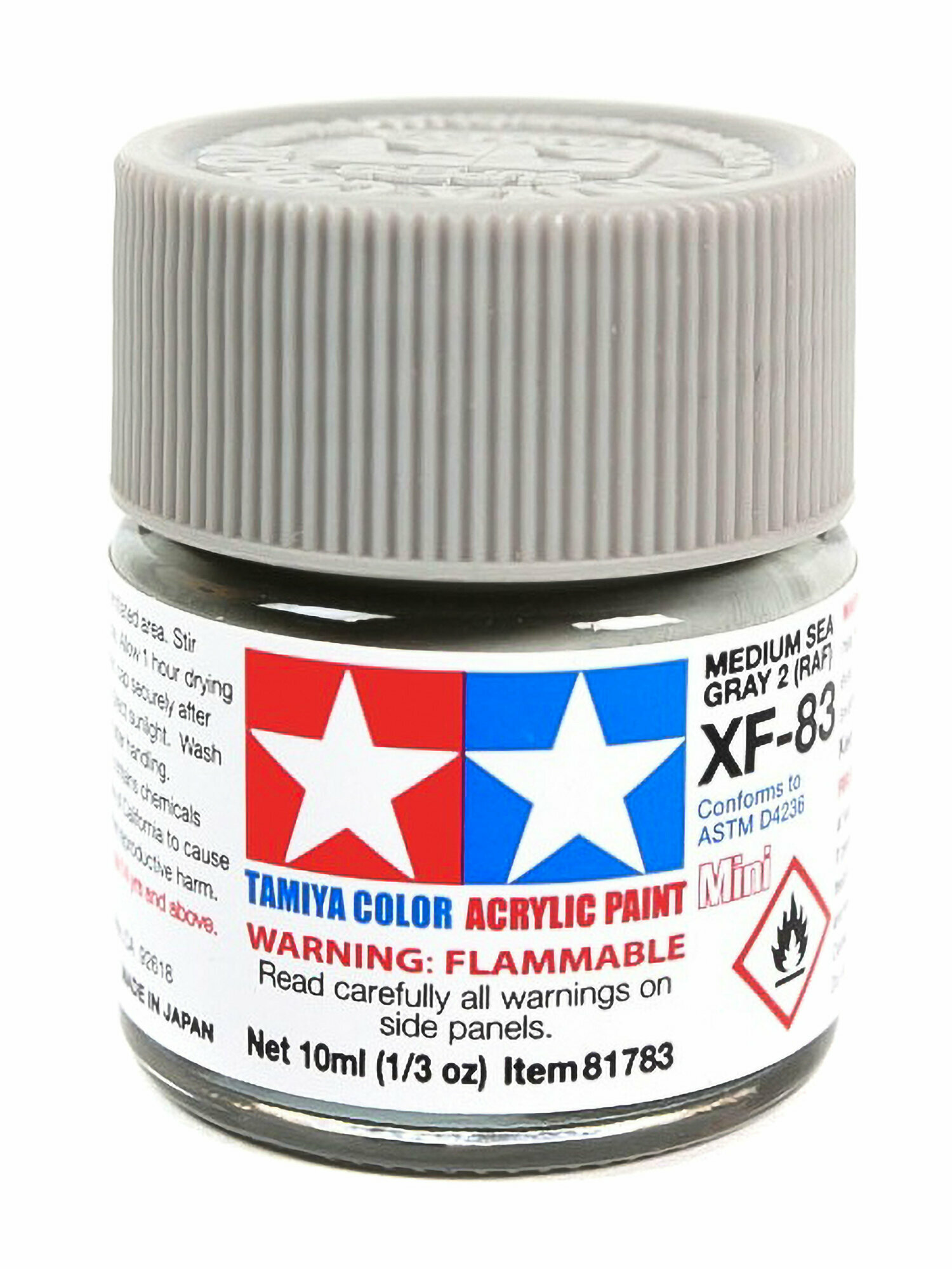 Краска акриловая Tamiya Color XF-83 Medium Sea Gray 2 RAF 81781 средне-серый морской 2 Королевские ВВС матовая, 10 мл