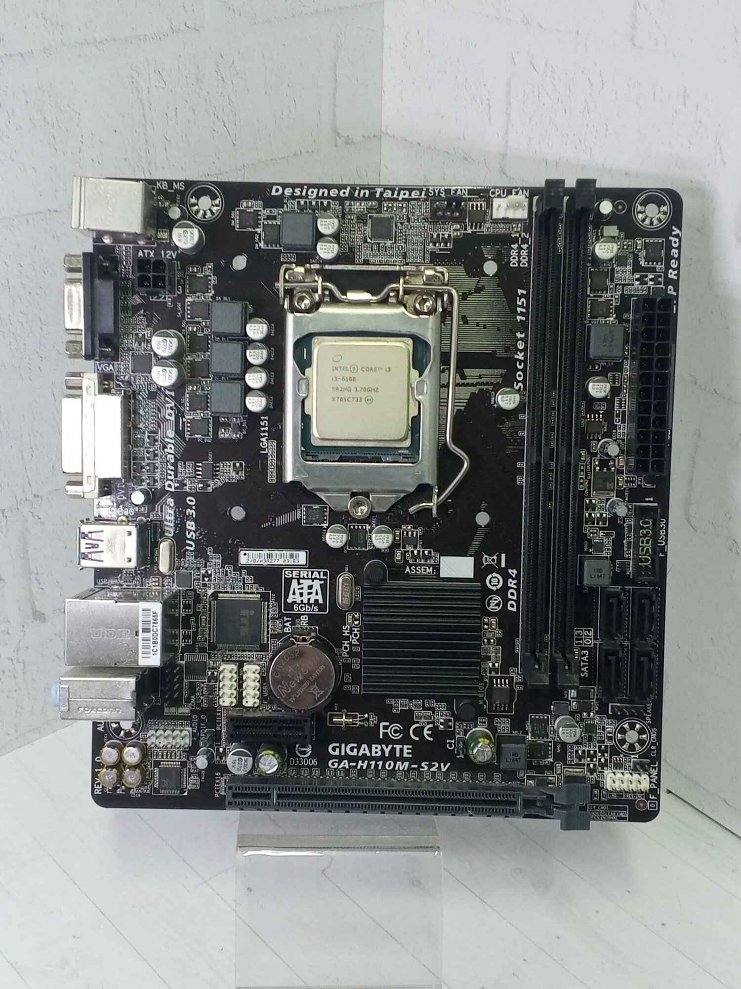 Материнская плата GA-H110M-S2V + Процессор Intel Core i3-6100