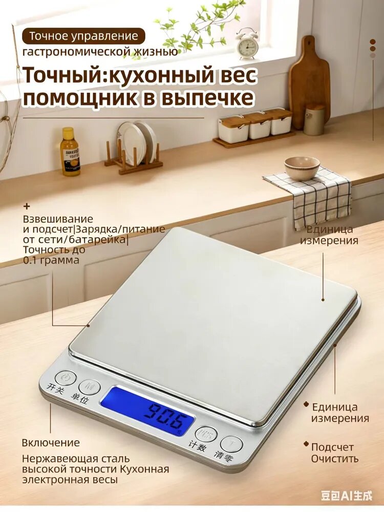 Электронные кухонные весы, белый