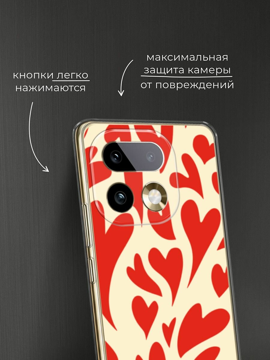 Чехол на Realme 16 Pro+ / Реалме 16 Про+ с принтом Crazy hearts 1 — фото 1