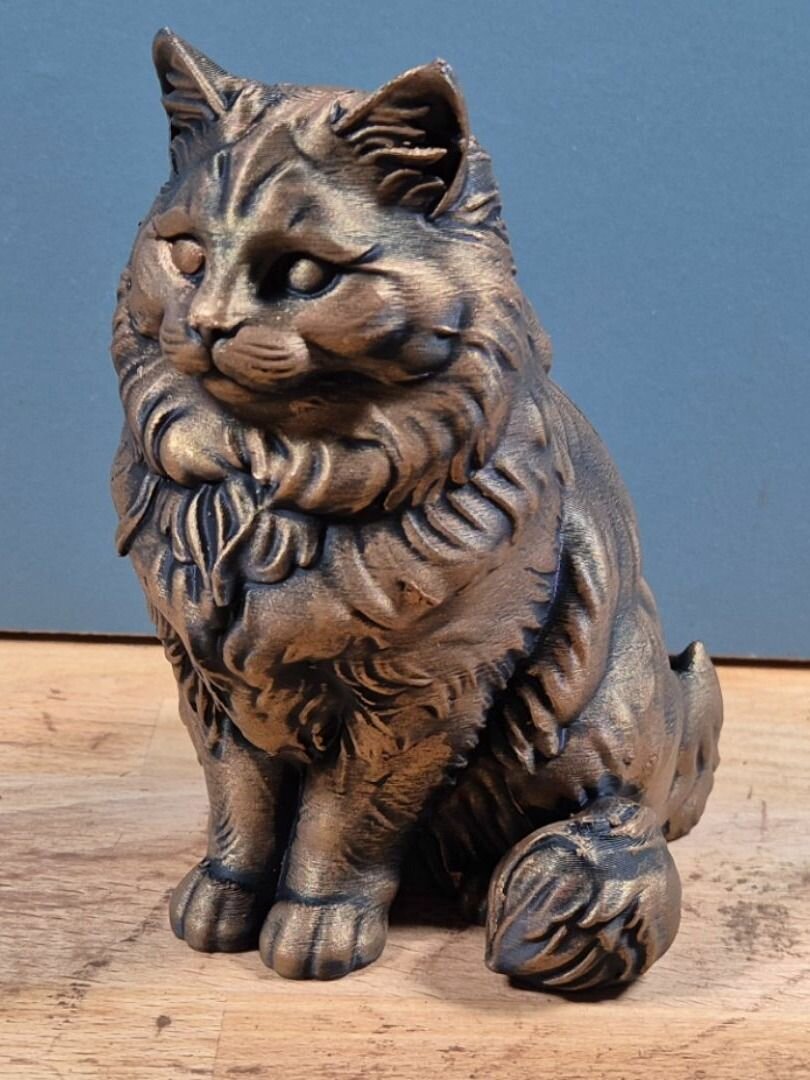 Эксклюзив! Ростовая статуэтка кошки - Рэгдолл (10 см, коричневый металлик) - Милый друг, подарок, талисман