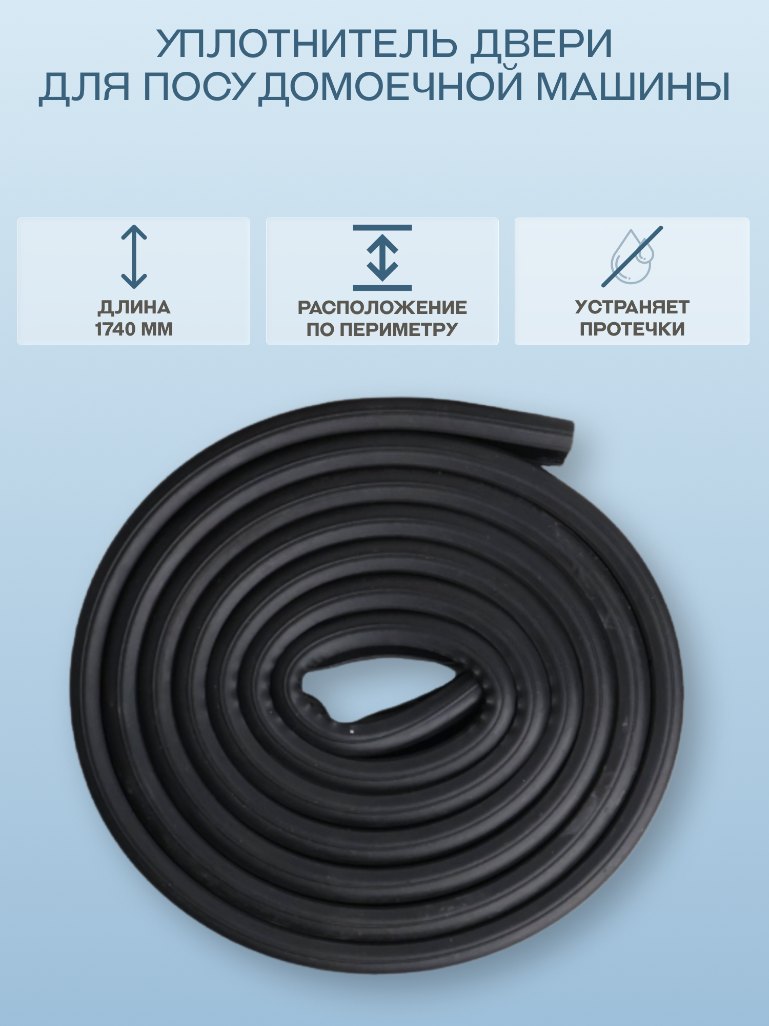 Уплотнитель для посудомоечной машины Gorenje, Hansa, Midea, Samsung, Whirlpool, Indesit, Ariston/12676000003821, 1022357