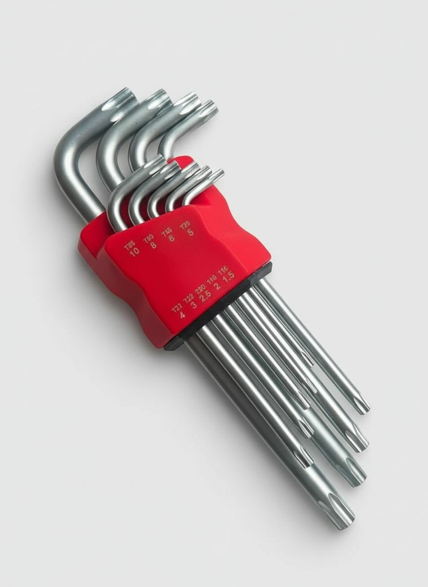 Набор шестигранных ключей звездочка (средние), TORX, 9 штук BARBO