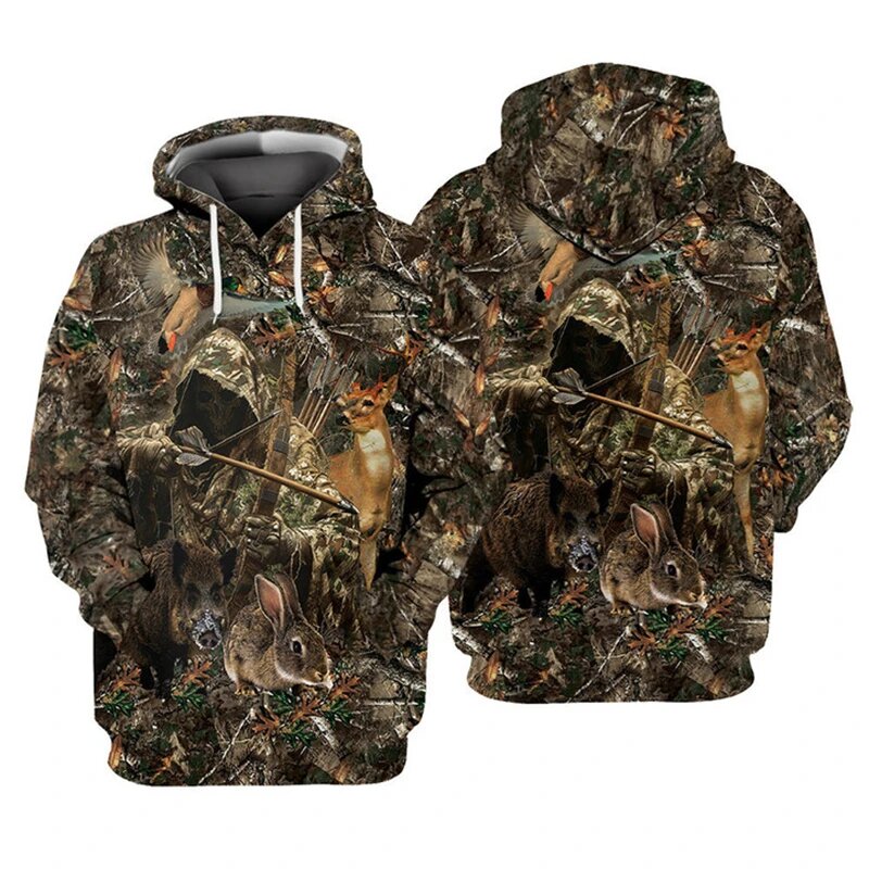 Мужская толстовка с капюшоном 3D "Охота" 6XL, Hoodie-FYA6966