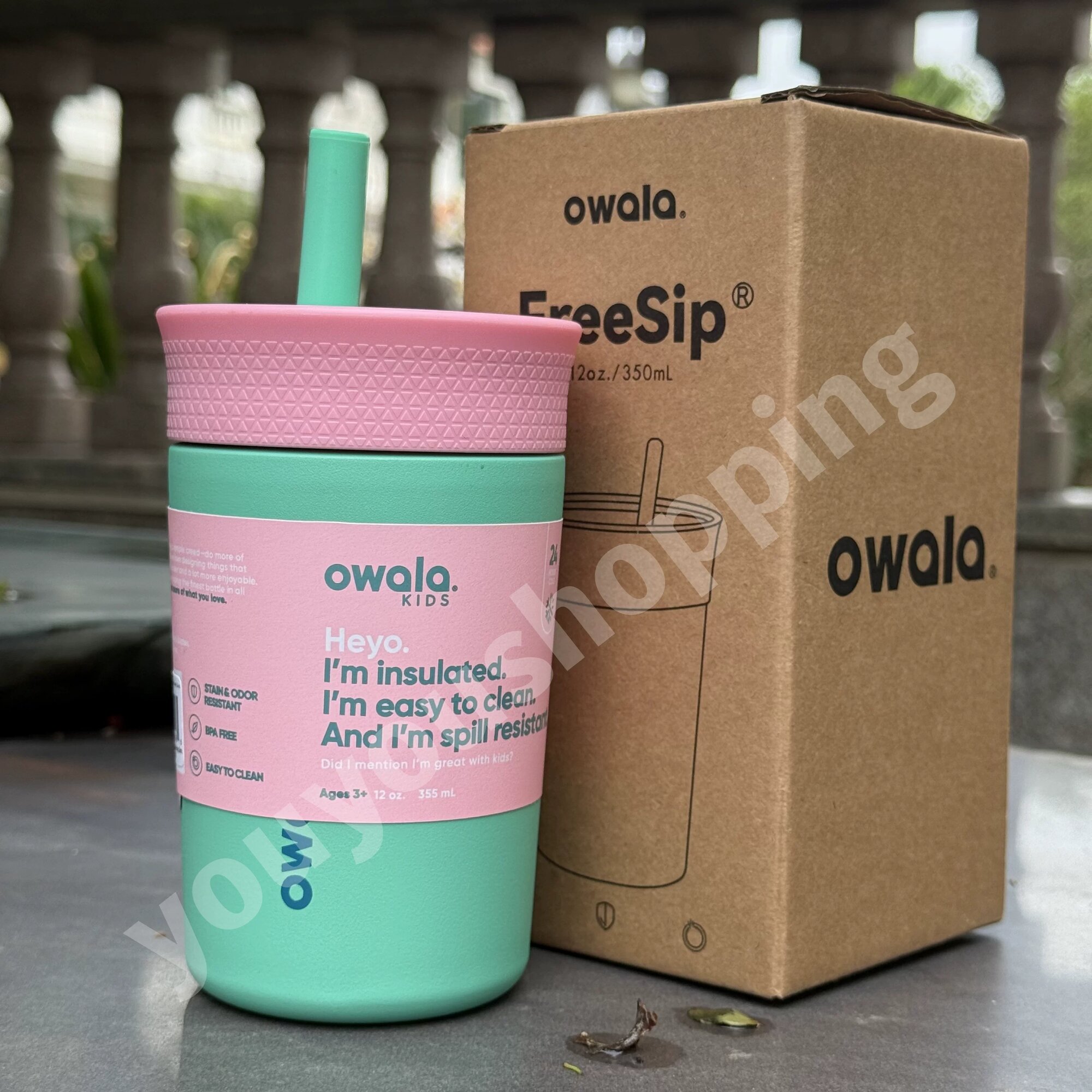 Owala Kids Tumbler 12oz из нержавеющей стали с вакуумной изоляцией, герметичной крышкой и соломкой, стакан с дизайном