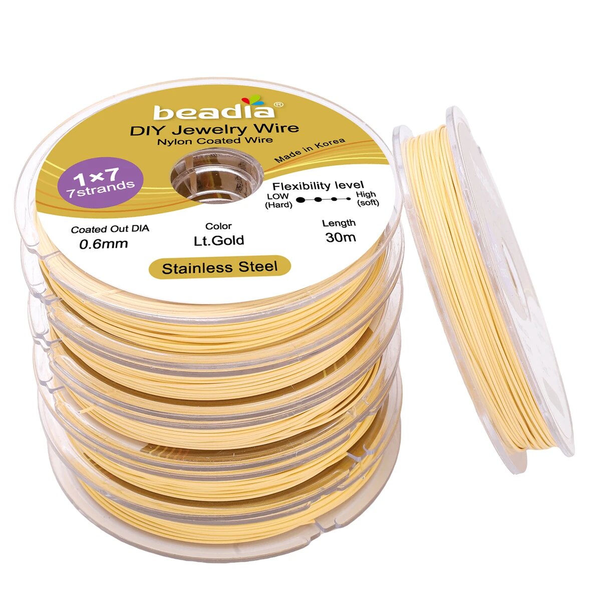 Нейлоновая проволока для бисера 0.6mm Lt.Gold, 30м