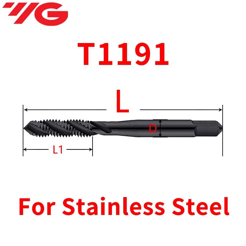 YG HSSE INOX Метрические метчики T1191/T1023 для нержавеющей стали M20X1.0, T1191-SP