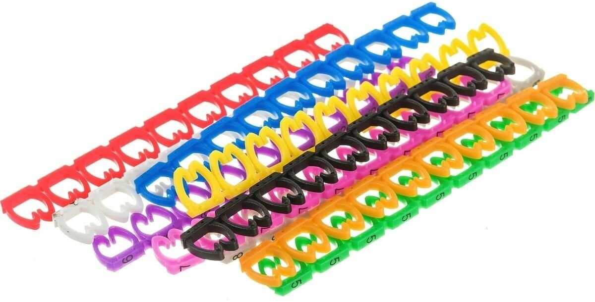 Набор клипс Lanmaster для маркировки, ПВХ 6.5 мм, 100 шт (LAN-MCC-NUM-SET-C6)