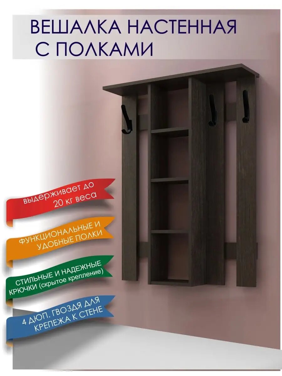 Вешалка настенная для одежды в прихожую