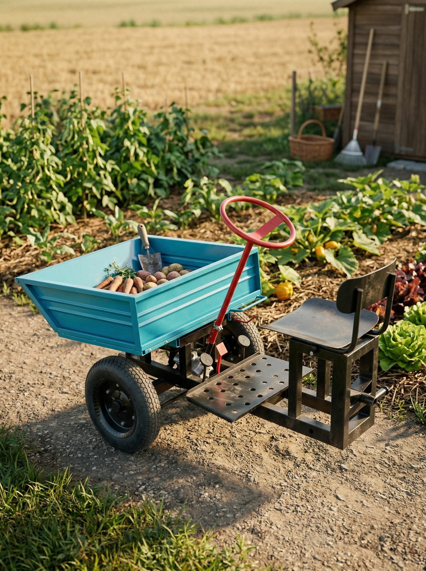 Прицеп-адаптер передний АК-1 к мотоблоку с кузовом (колесо 4.00-10 Китай) (Чебоксары)