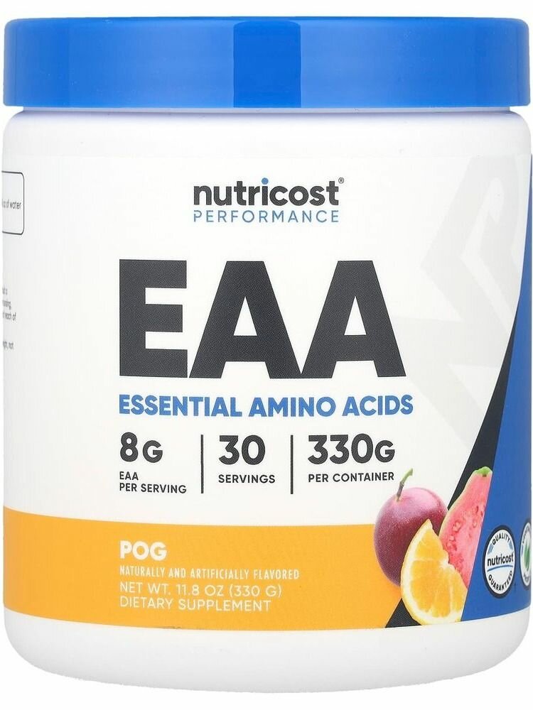 Nutricost, Performance, EAA в порошке, маракуйя, апельсин и гуава, 330 г