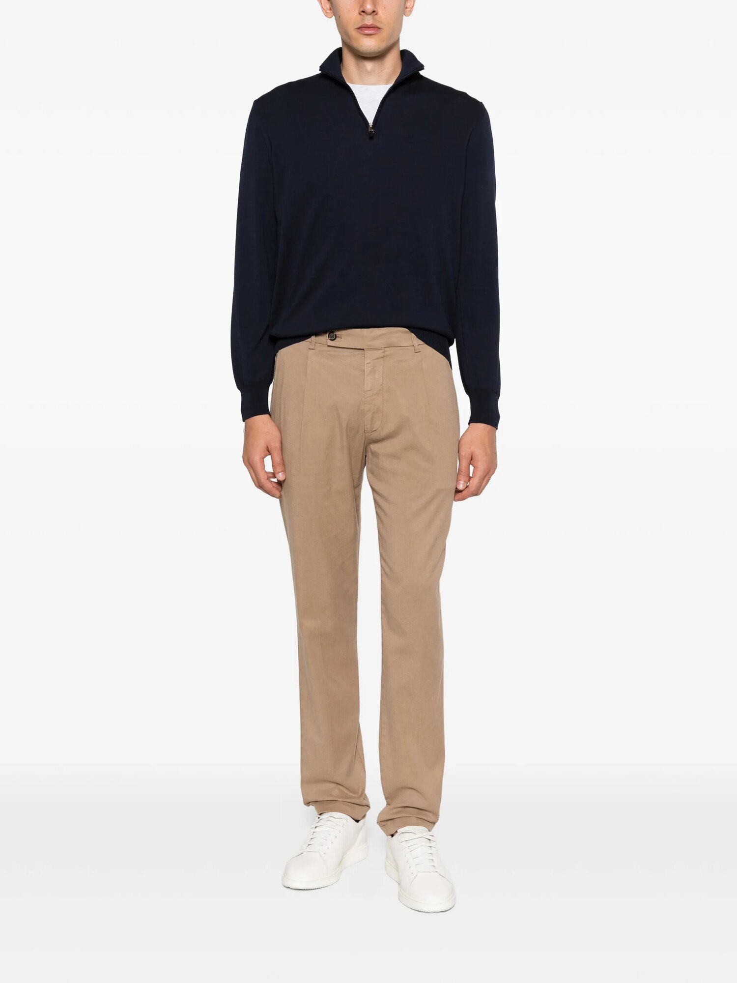 Свитер Canali Zip mock-neck sweater, размер 52, , blue — фото 1