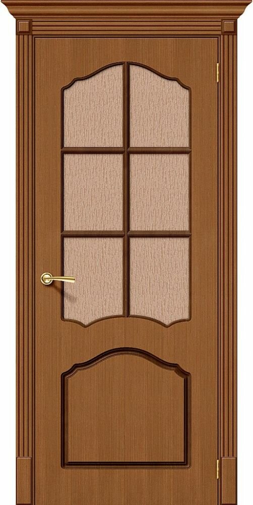 Межкомнатная Дверь Шпон Bravo Каролина Ф-11 Орех / Риф. 600x2000мм (Полотно 1шт) / Браво.