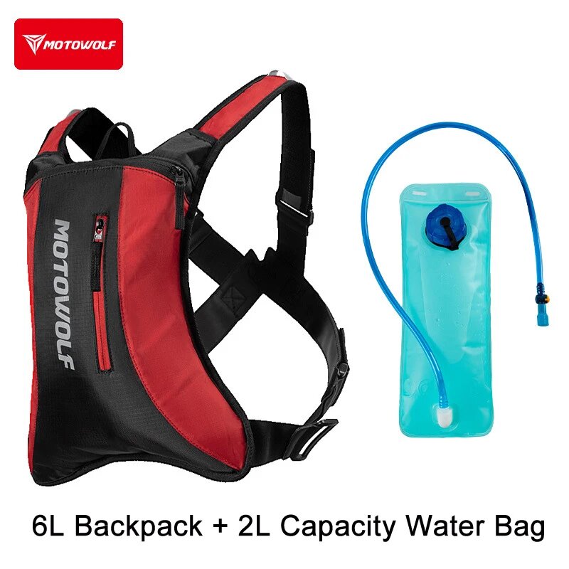 Рюкзак-гидратор Motowolf 6L Red, 2L