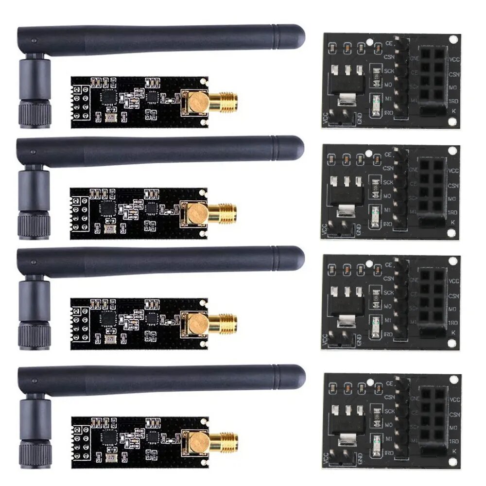 4 шт. NRF24L01 + PA + LNA беспроводной модуль с антенной 1100 метров на большие расстояния с адаптером беспроводного модуля NRF24L01 3 3 В