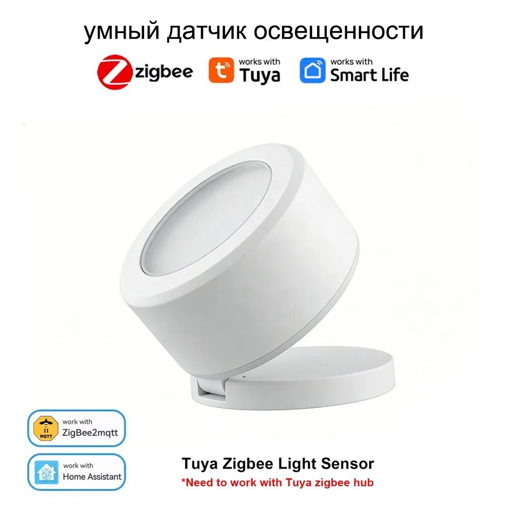 Умный датчик освещенности Zigbee, Tuya smart