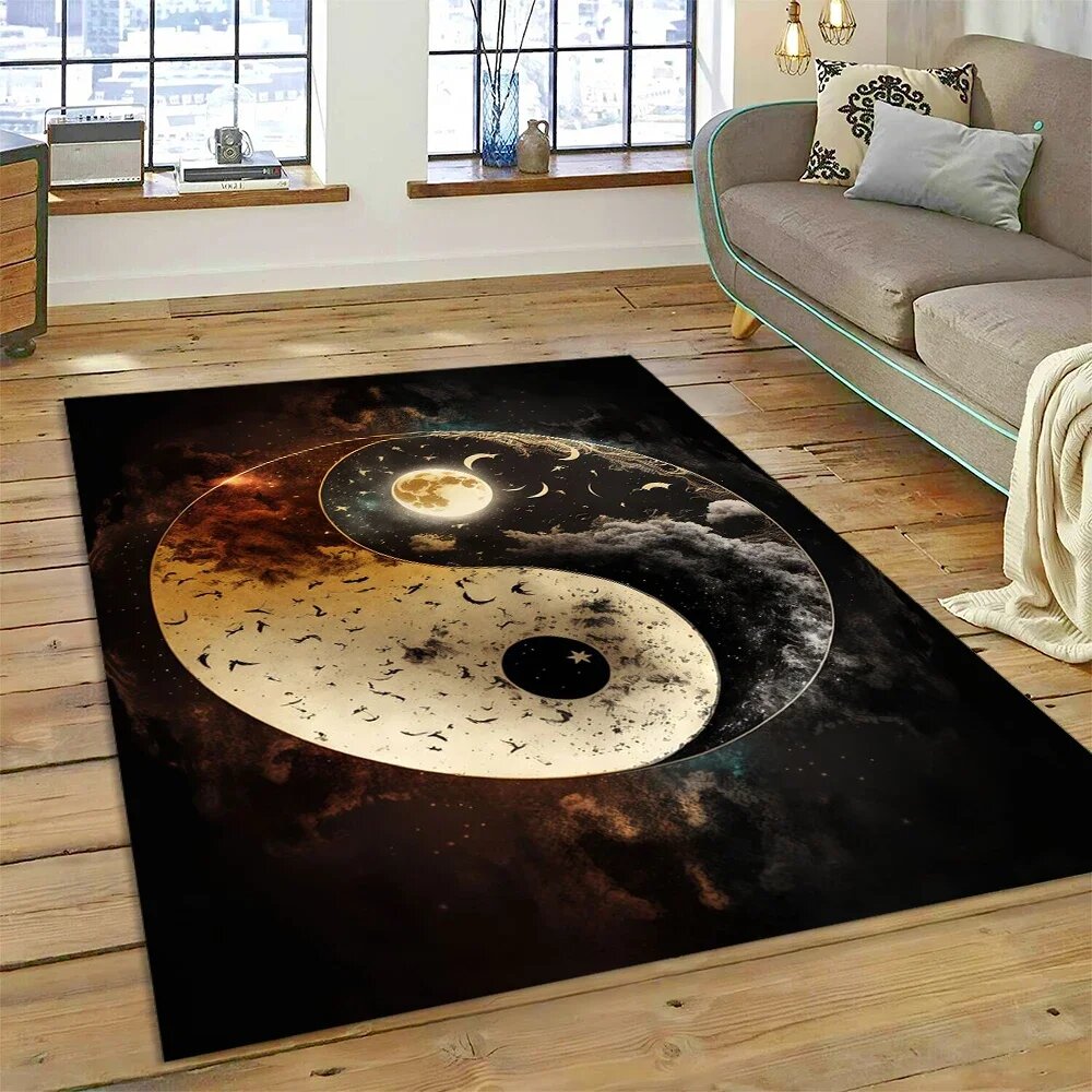 Декоративный ковёр LOUSIDREAM 3D Инь и Ян Черный, 70x100cm, 16