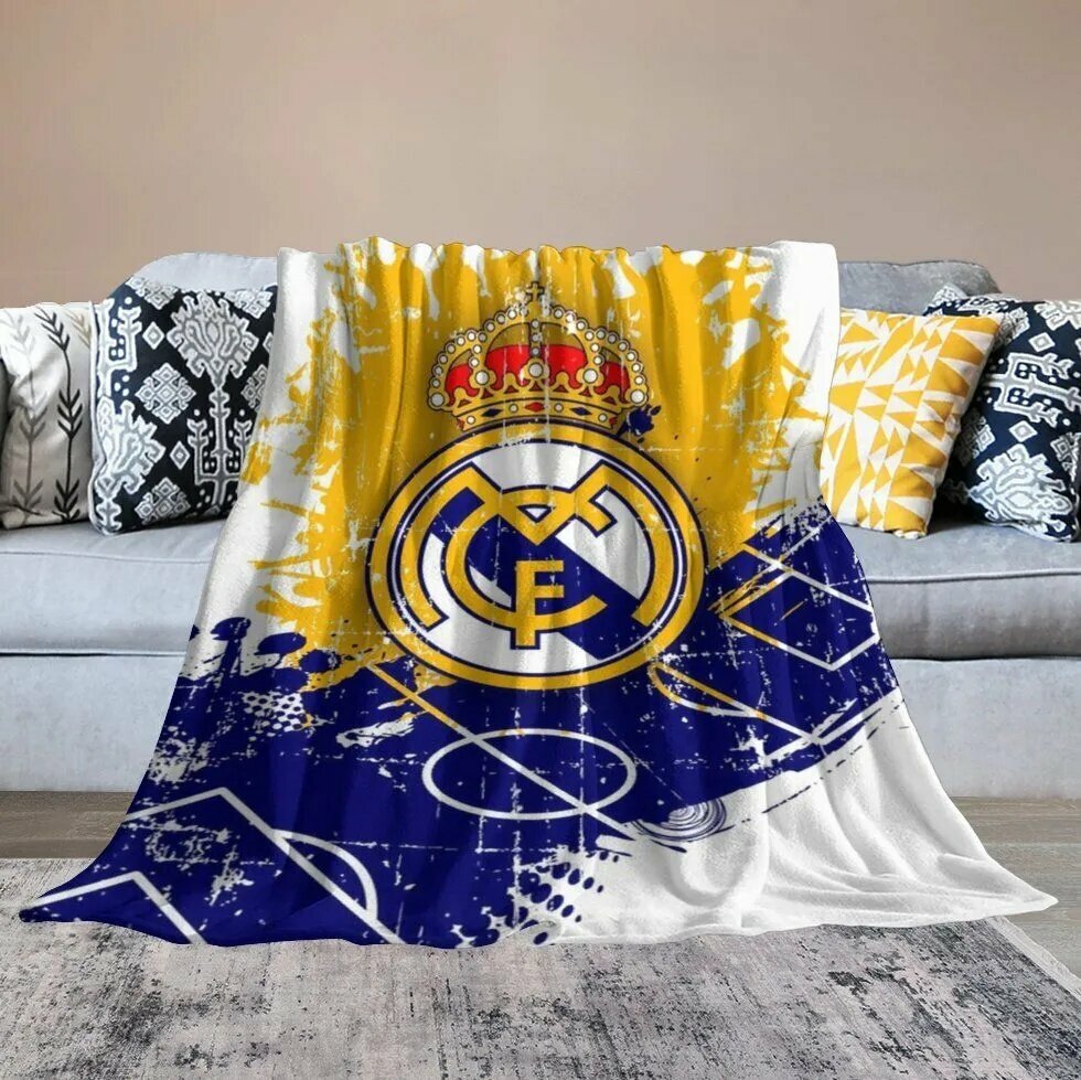 Real Madrid Плед плюшевый, фактурный , Велсофт, 200 см х 150 см