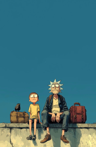 Алмазная Мозаика "Рик И Морти" 40х50 См Алмазная Вышивка / Картина Стразами Подарков / Украшения